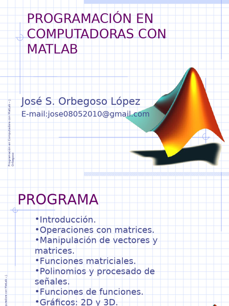 Programación en Computadoras Con MatLab | PDF | Matriz (Matemáticas) | Vector Euclidiano