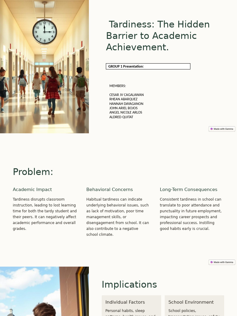 Tardiness: Impact on Academic Success | PDF | Behavioural Sciences ...