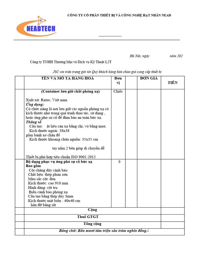 BG thiết bị UPSC cho L2T | PDF