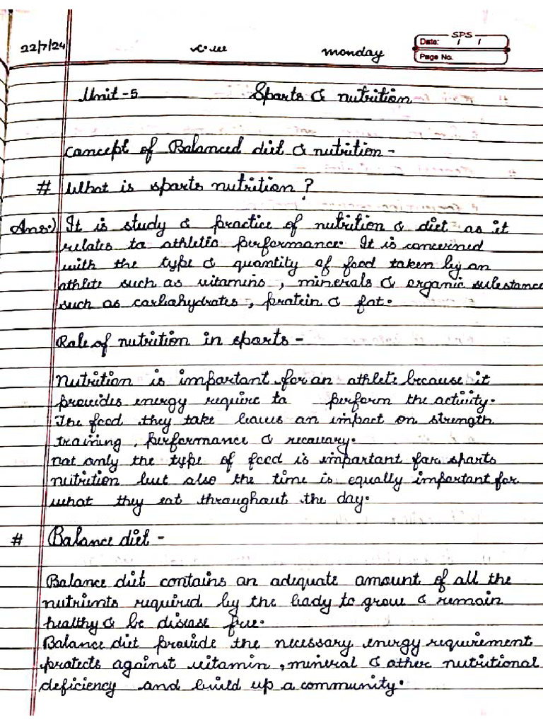 Phe CH 5 (Sports and Nutrition) | PDF