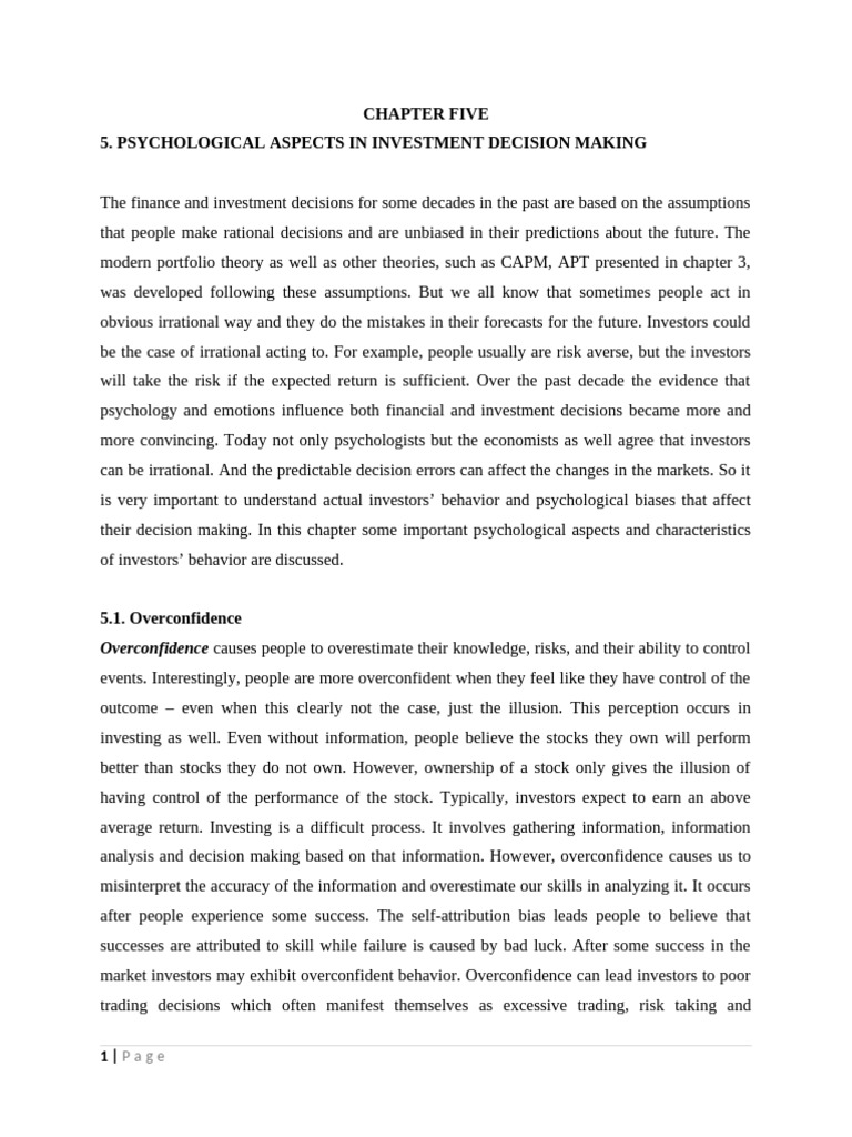 Investment Chapter Five | PDF | Risk | Investing