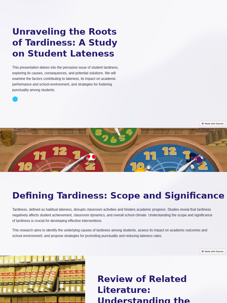 Unraveling The Roots of Tardiness A Study On Student Lateness | PDF ...