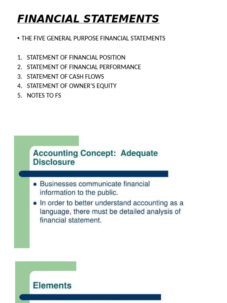 Overview of Financial Statements | PDF