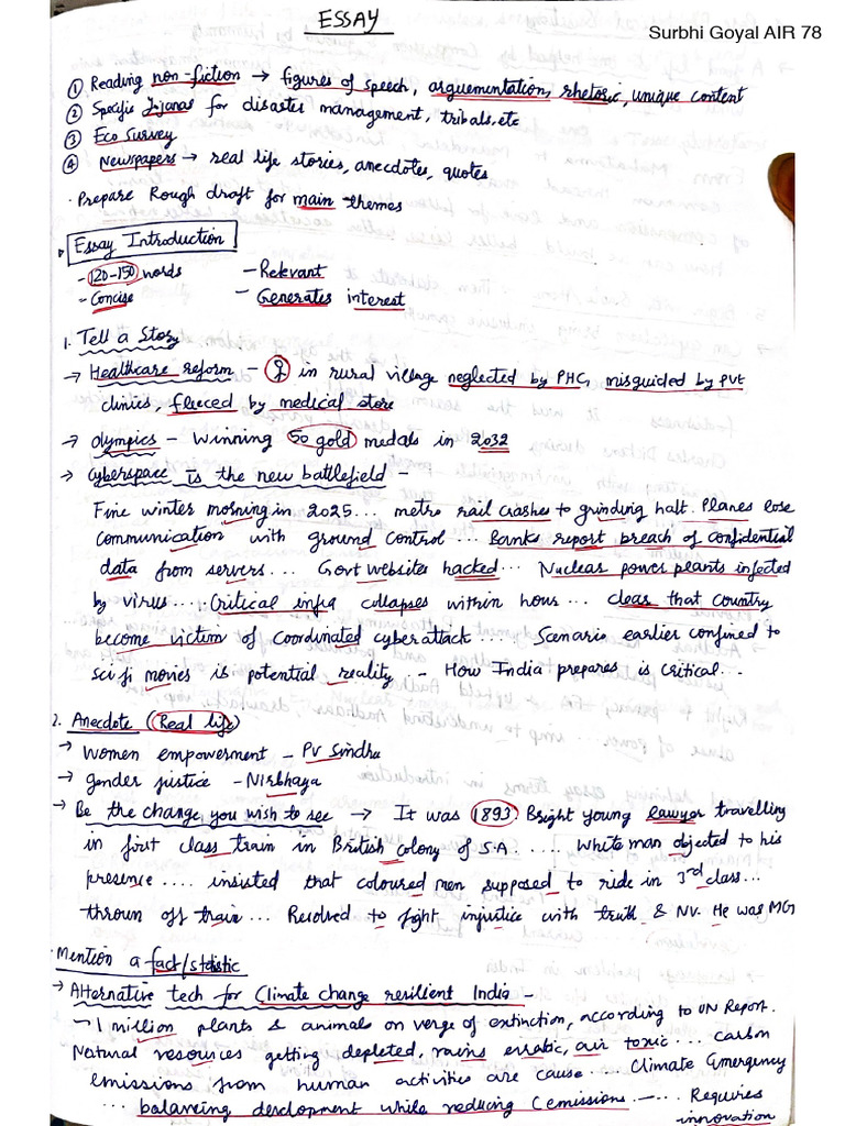 Essay Notes | PDF