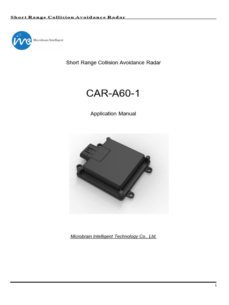 Microbrain CAR-A60-1 Car Aftermarket Blind Spot Monitor Detection Sensor (User Manual) | PDF ...