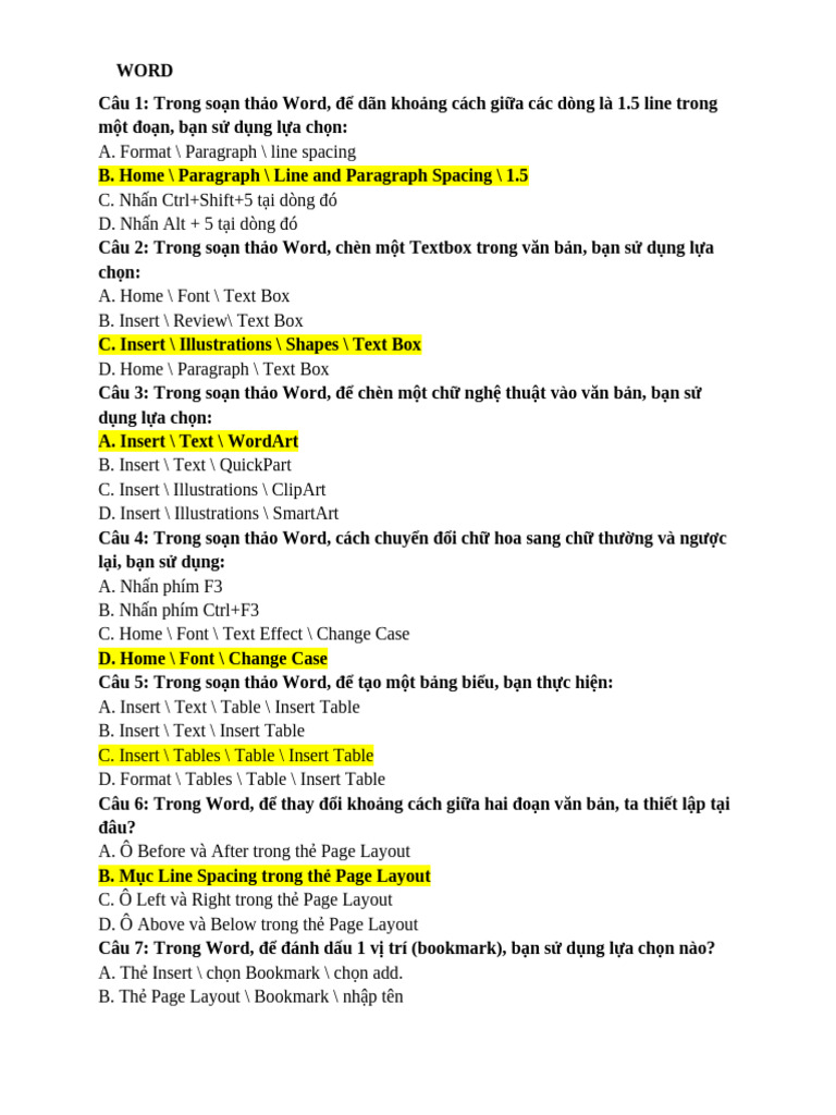 TRNG Word Đáp Án | PDF