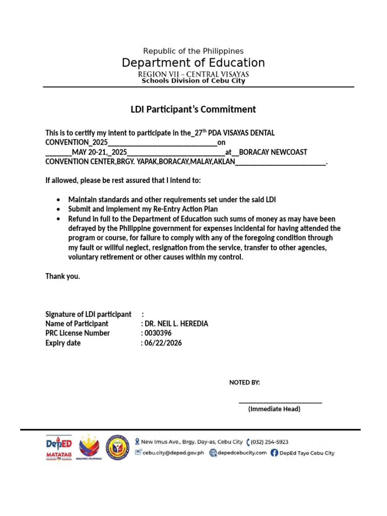 LDI Participant Commitment | PDF