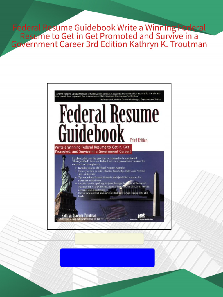 Federal Resume Guidebook Write a Winning Federal Resume to Get in Get ...