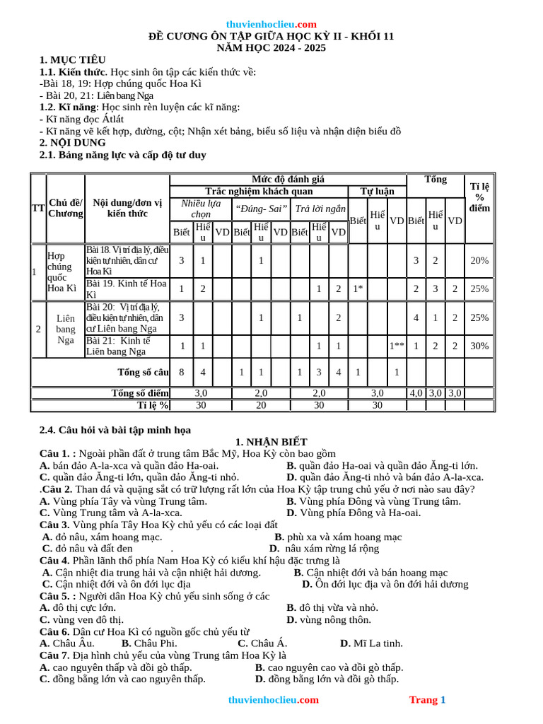 thuvienhoclieu.com-De-cuong-tap-giua-HK2-Dia-li-11-KNTT-24-25 | PDF