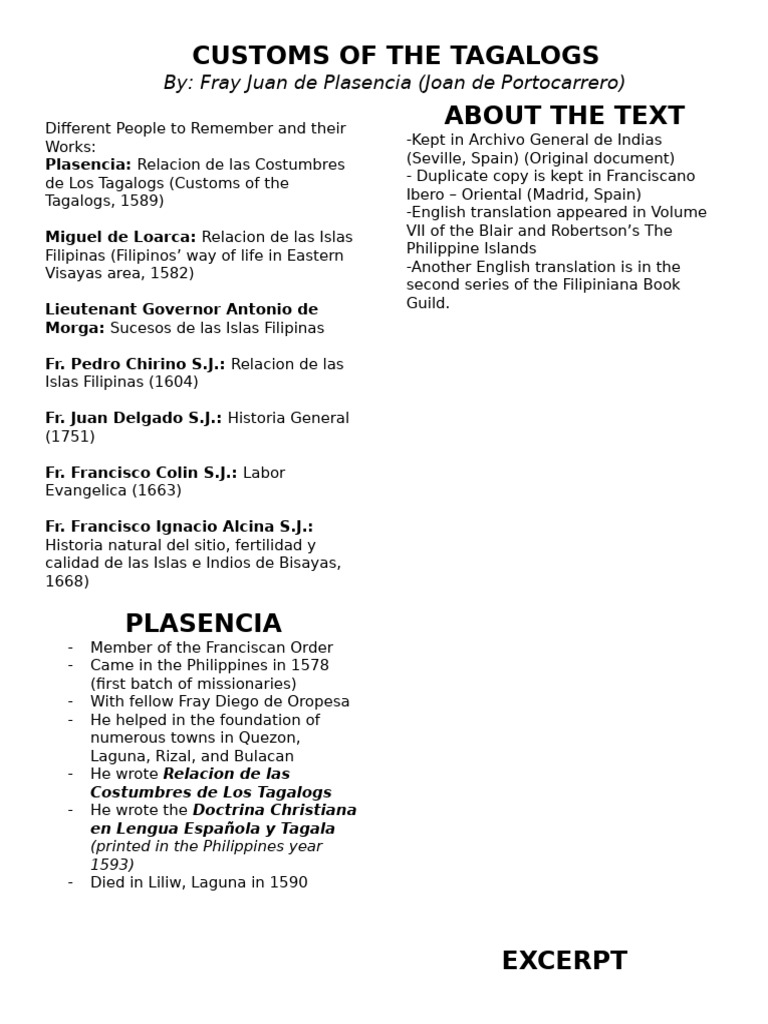 Rph-Customs of The Tagalogs | PDF | Philippines