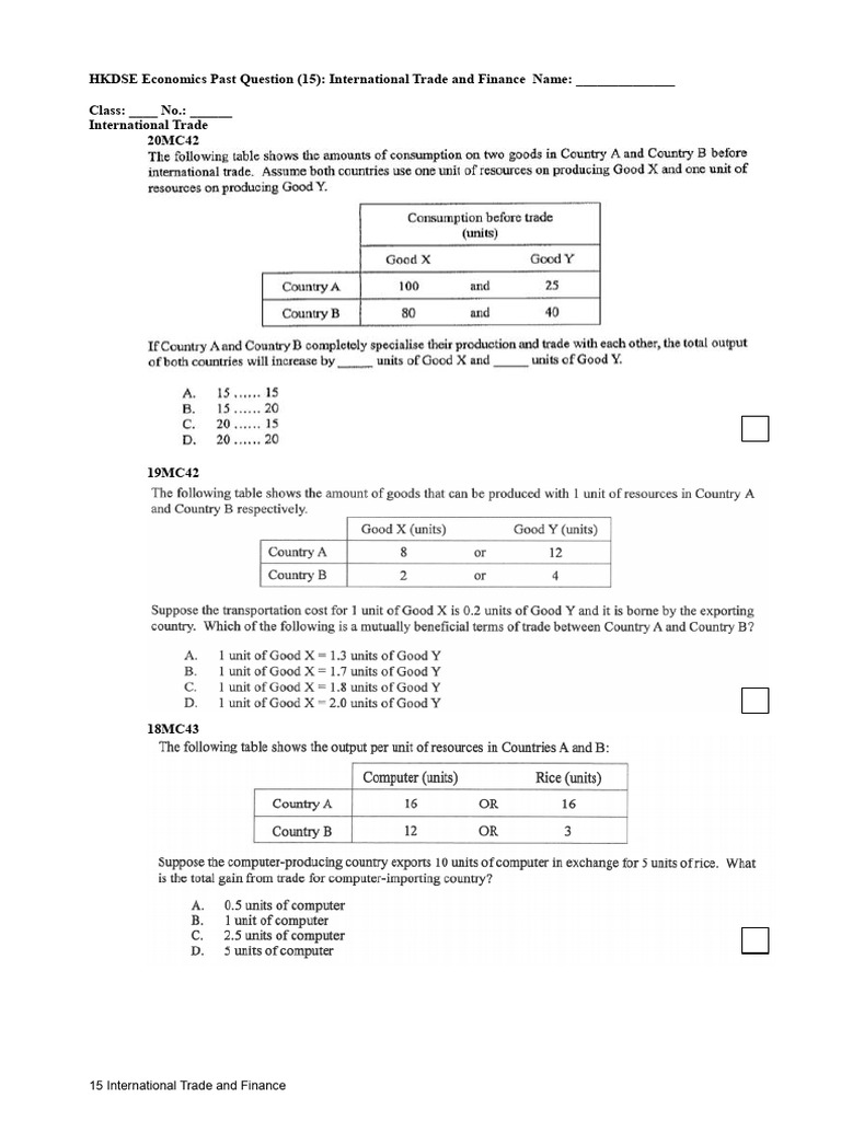 International Trade and Finance Questions | PDF | Renminbi | Exchange Rate