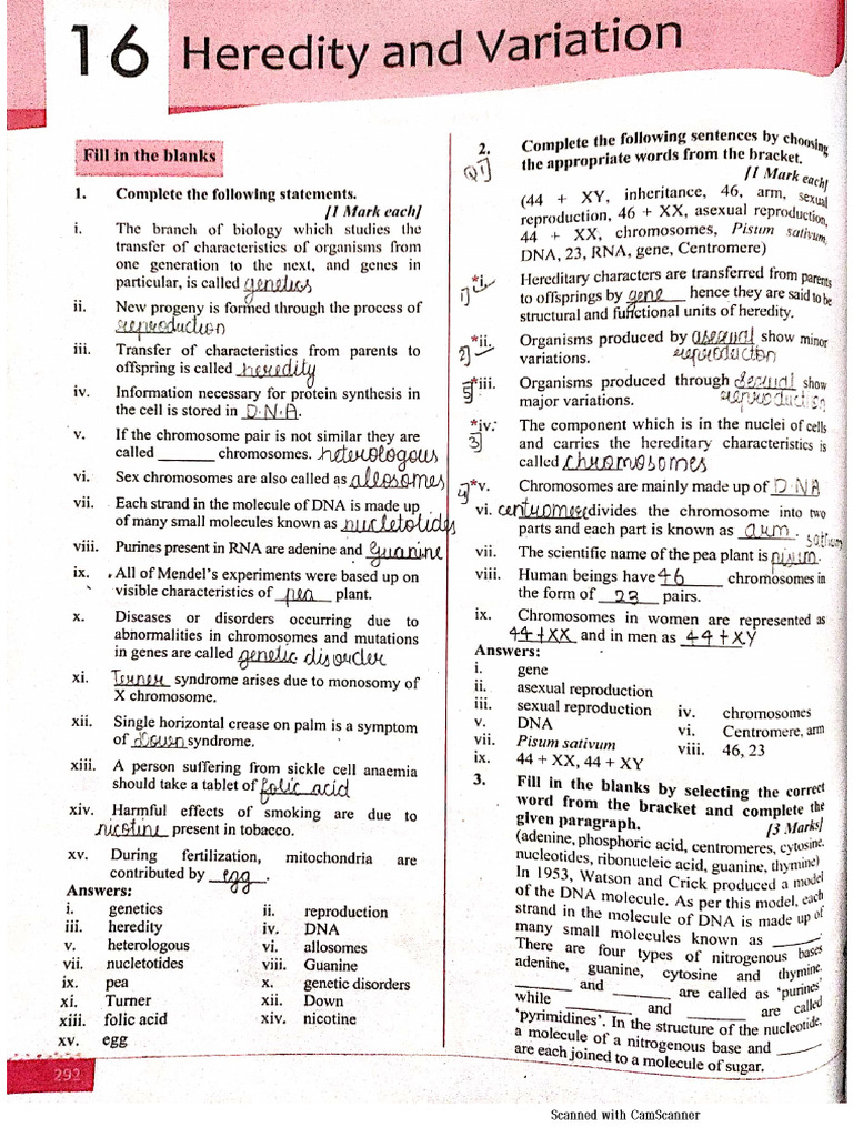 Science 2 Target 9th 16) Heredity and Variation | PDF