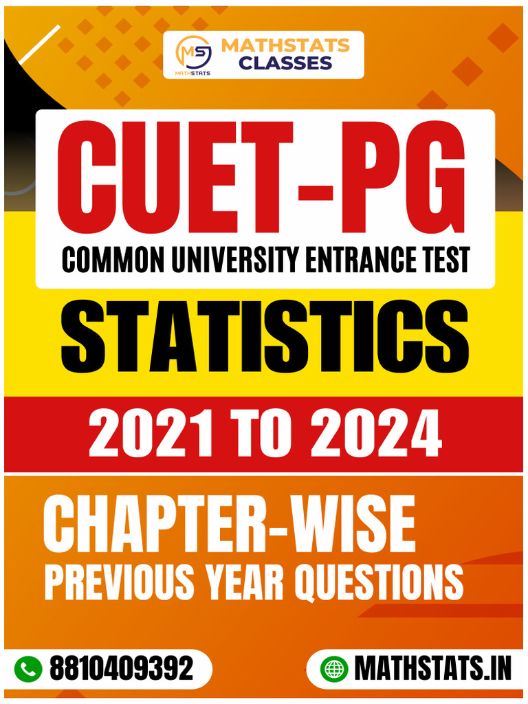 CUET Chapter-Wise PYQ (2021-2024) Book | PDF | Probability Distribution | Bias Of An Estimator