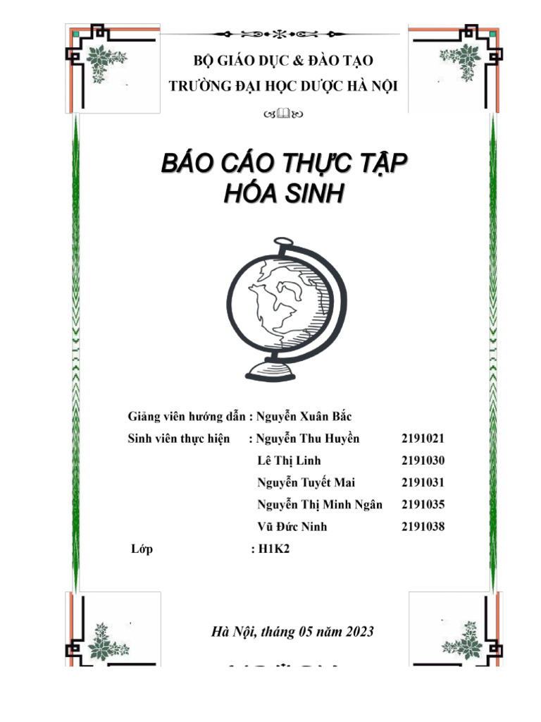 BÁO CÁO HÓA SINH BÀI 5-7 NHÓM 3-TỔ 2-H1K2 (1) | PDF
