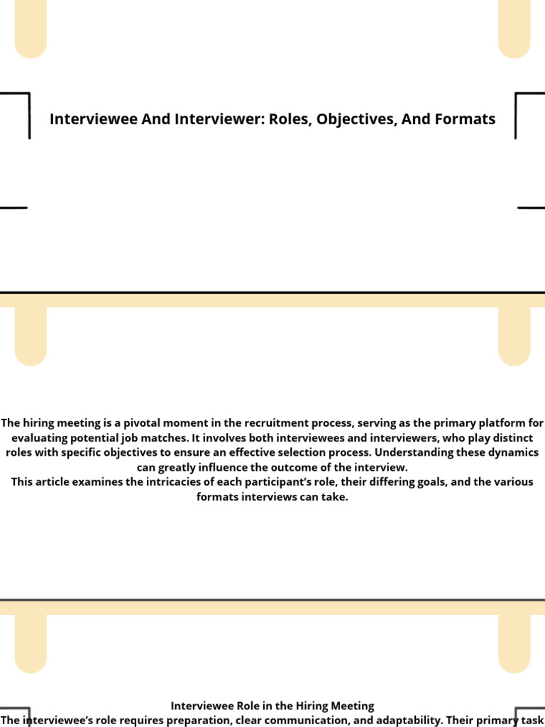 Interviewer, Interviewee, Tips for success | PDF | Recruitment | Communication