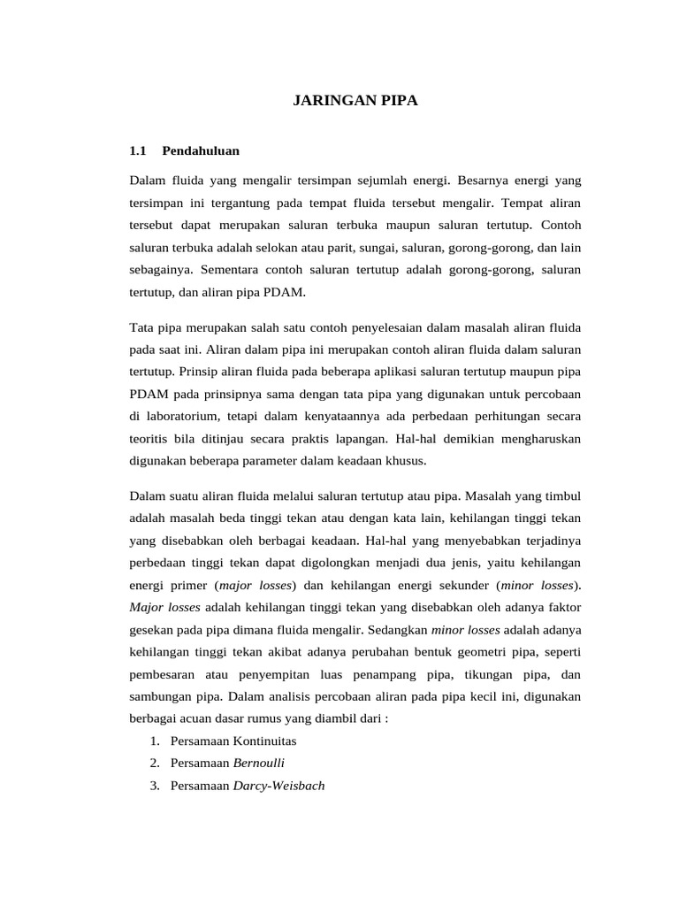 Modul Aliran Pada Pipa | PDF