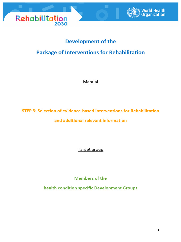Evidence-Based Rehabilitation Interventions Guide | PDF | Systematic ...