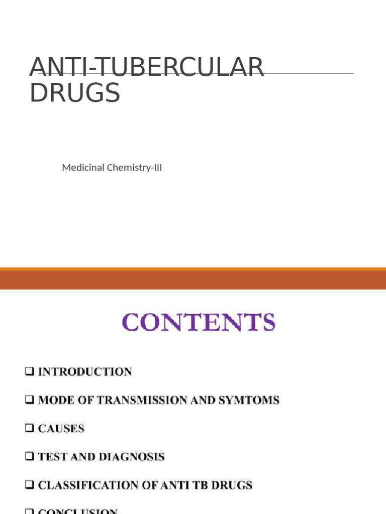 Antitubercular Agents | PDF