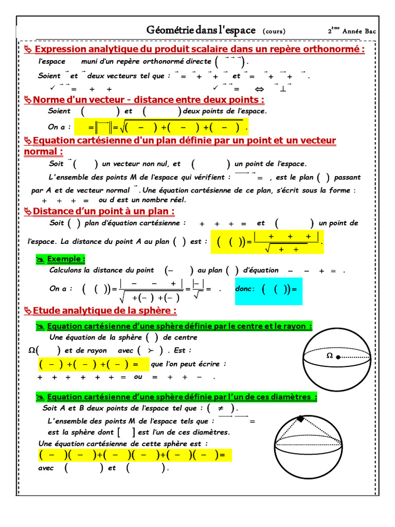 Équation de la sphère en géométrie | PDF | Droite (mathématiques ...
