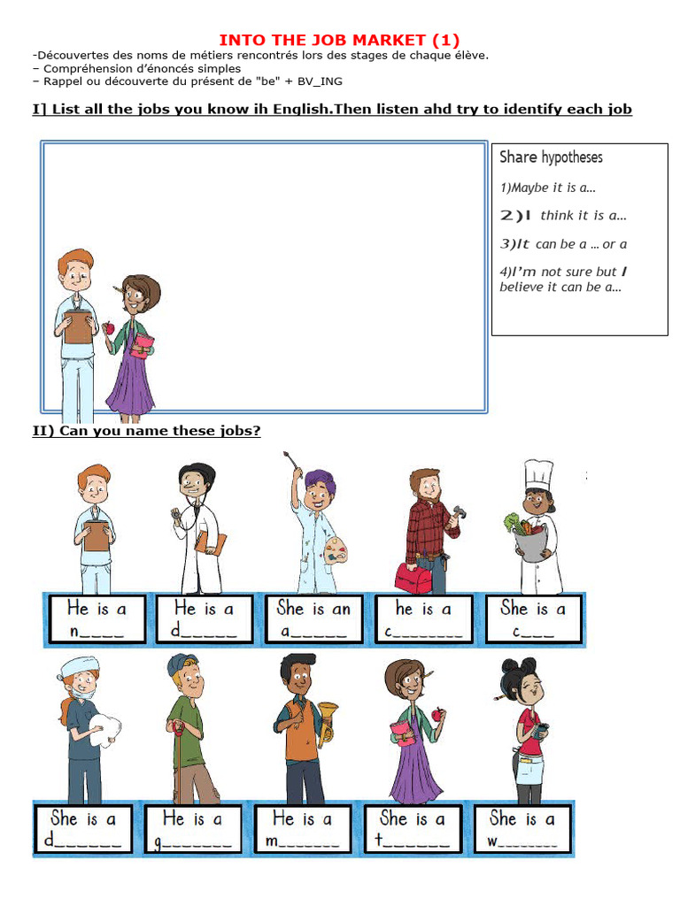 Exploring Jobs and Simple Present Tense | PDF | Language Mechanics ...