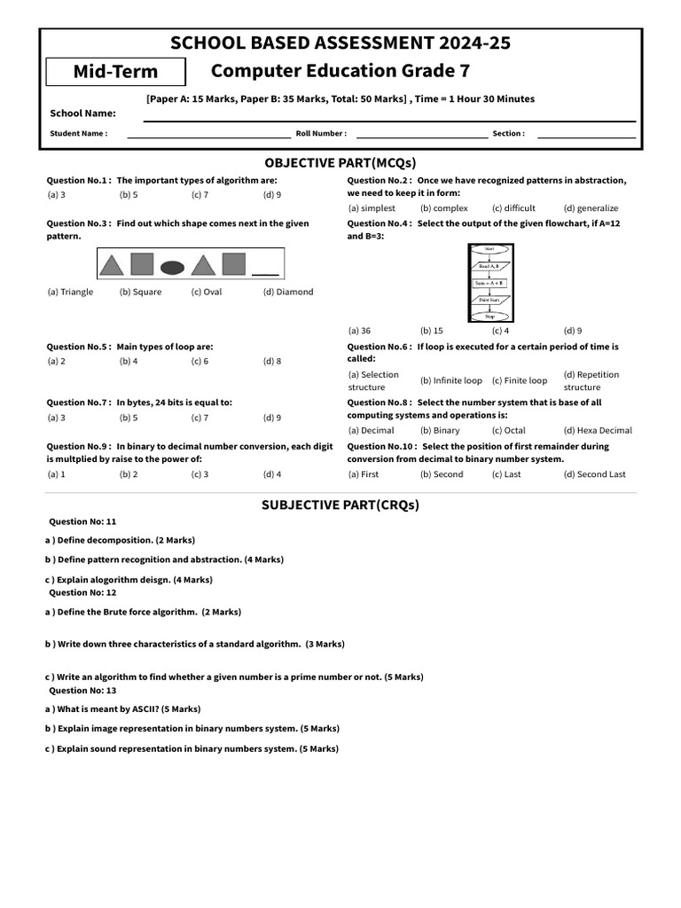 7th Computer Education Eng Version | PDF | Numbers | Algorithms