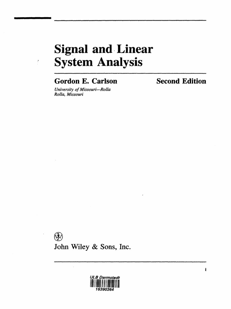 Signal and Linear System Analysis | PDF | Discrete Fourier Transform | Filter (Signal Processing)