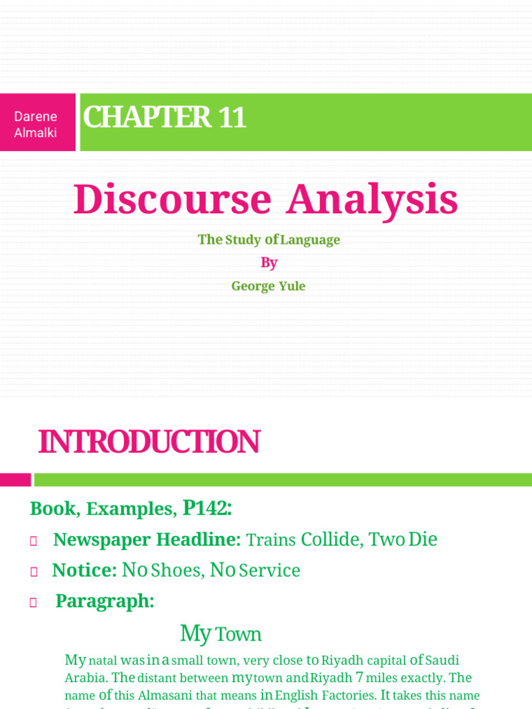 Eng 222 - Chapter 11 - Discourse Analysis Updated | PDF | Schema ...