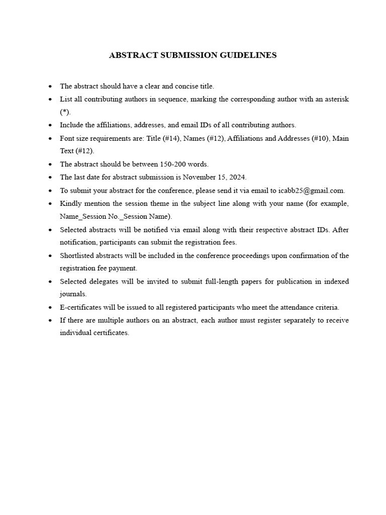 Conference Abstract Submission Guidelines | PDF