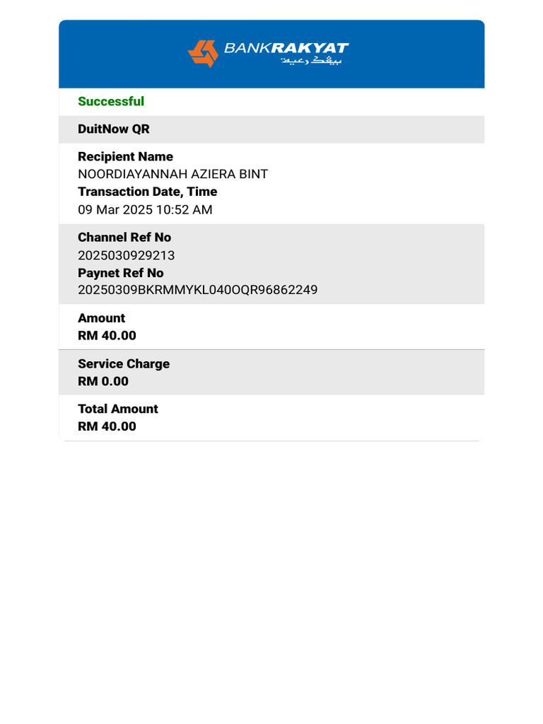 Receipt Bank Rakyat - 20250309025217206 | PDF