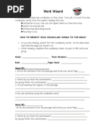 Word Wizard Role Sheet for Literature Circles | PDF | Human ...