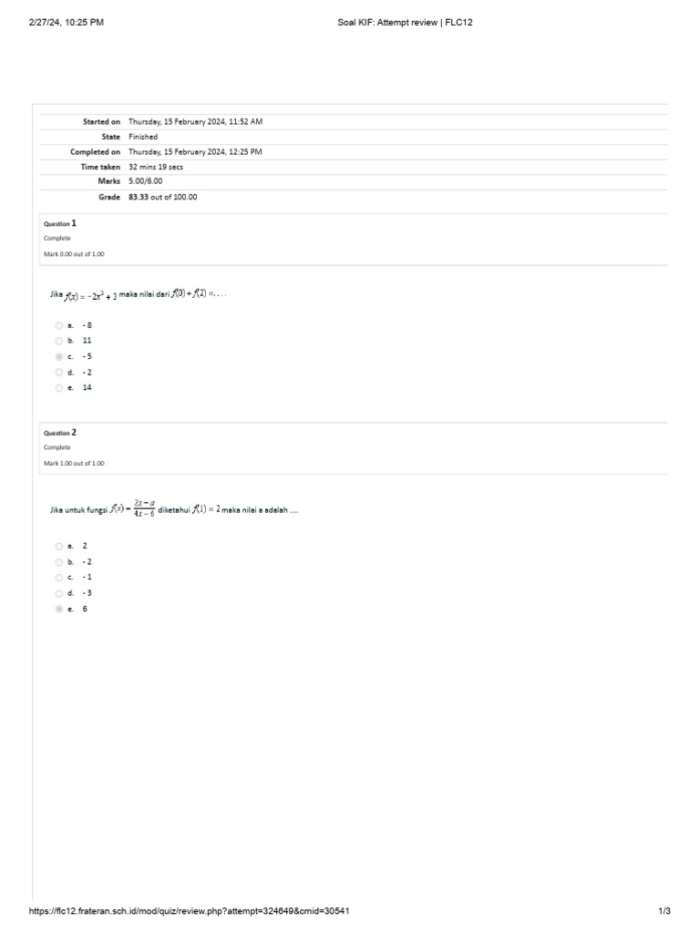 Soal KIF_ Attempt review _ FLC12 | PDF