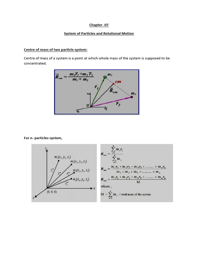 Chapter 07 System of Particles and Rotational Motion | PDF