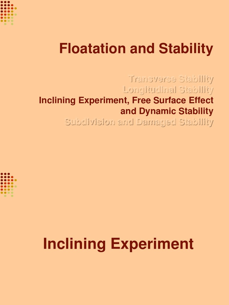 Inclining Experiment | PDF | Ships | Watercraft