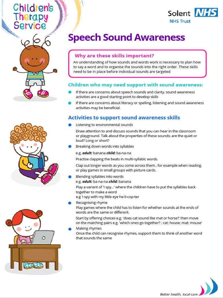 Speech Sound Awareness Therapy Pack | PDF | Speech | Human Voice