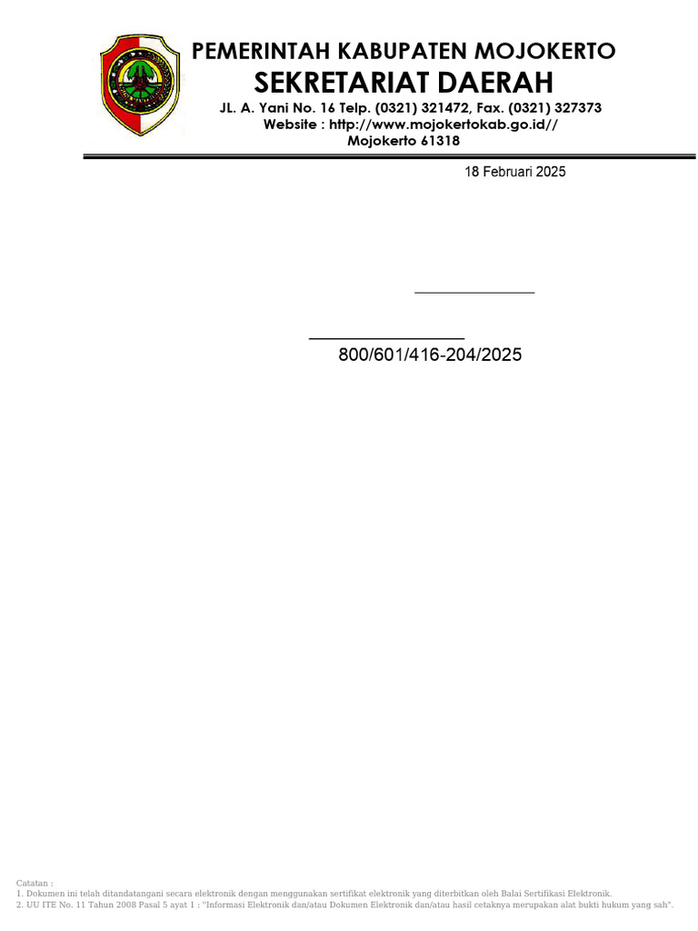 Surat Edaran Sekretaris Daerah | PDF