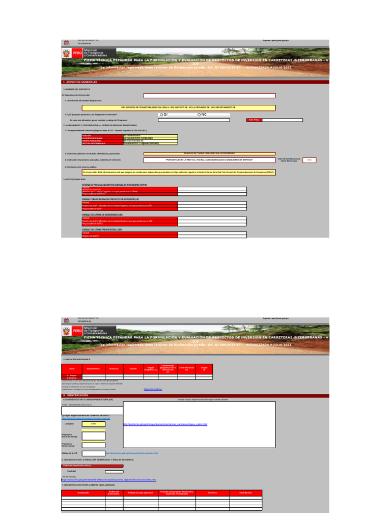 1a Ficha Tecnica Estandar para Carreteras Interurbanas-Sector Transporte | PDF | La carretera ...