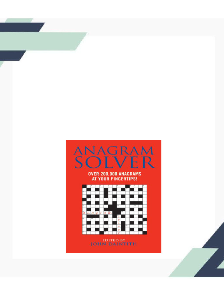 (Ebook) Anagram Solver: Over 200,000 Anagrams at Your Fingertips by John Daintith ISBN ...