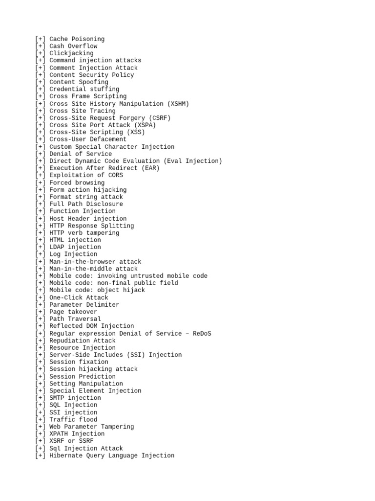 Bughutnig List of Vulnerabilities | PDF