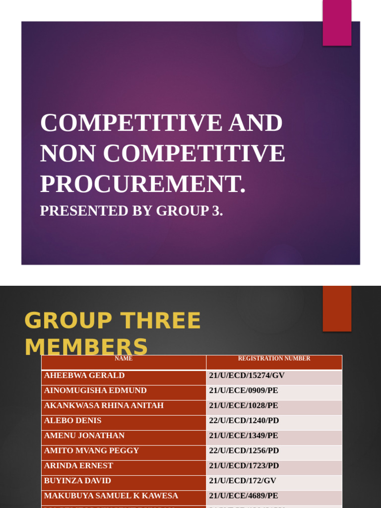 Group Three Project Management Presentation | PDF | Procurement ...