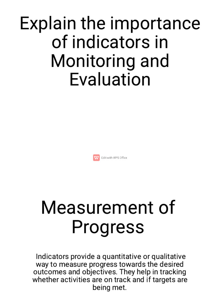 Importance of Indicators in Evaluation | PDF