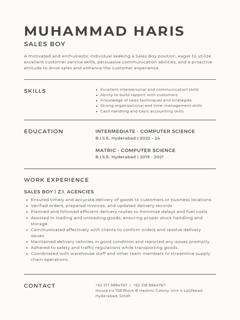 Muhammad Haris CV | PDF