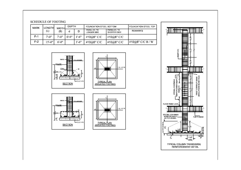 Rk Derawala Column Footing Schedule | PDF | Structural Engineering ...