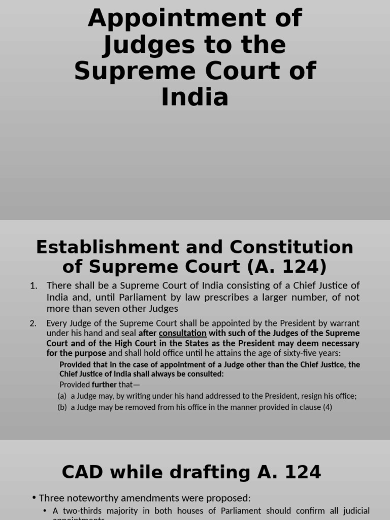 Supreme Court Judges Appointment Process | PDF | Supreme Court Of The ...
