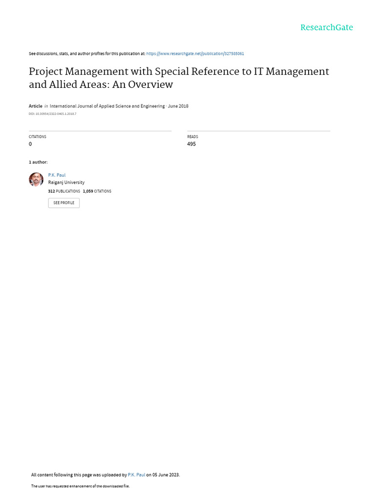 IT Project Management Overview | PDF | Project Management | Computer ...