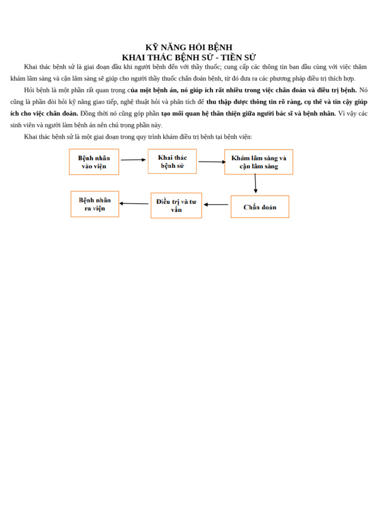 KY NANG HOI BENH Gui SV | PDF
