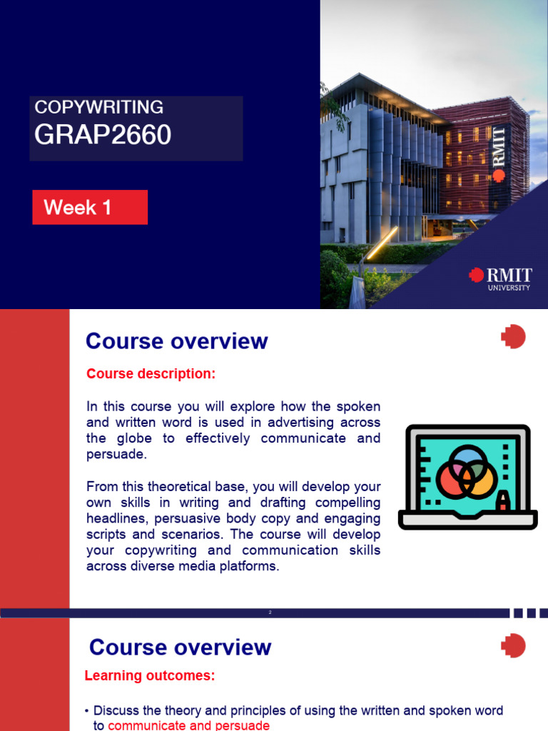 Grap 2660 - Week 1 Lecture - T22023 | PDF | Copywriting | Advertising