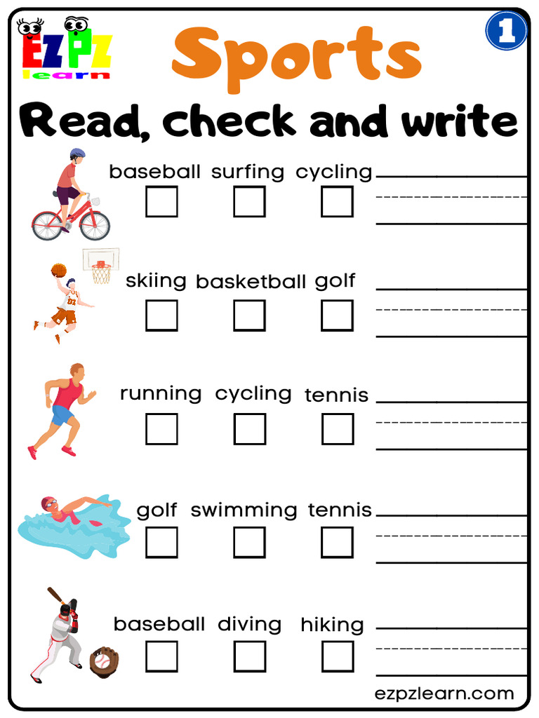 Group 1 Sports Read Check and Write | PDF
