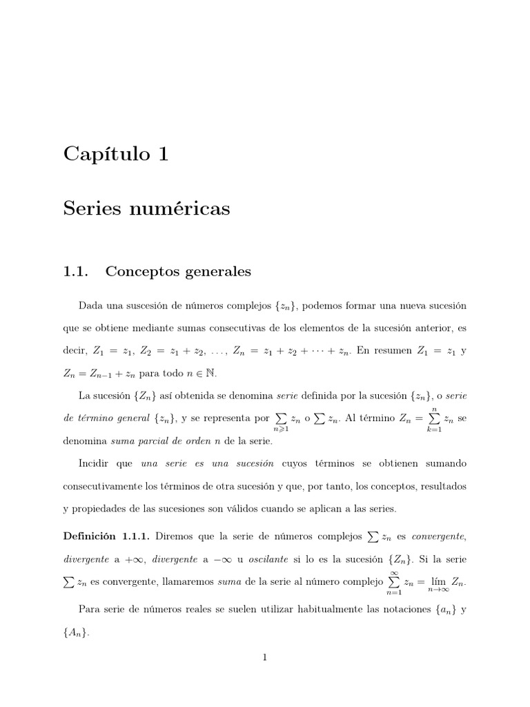 Introducción a Series Numéricas Complejas | PDF | Series (Matemáticas ...