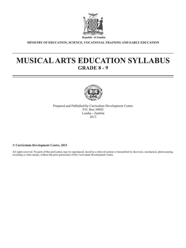 Musical Arts Education Grade 8 9 | PDF