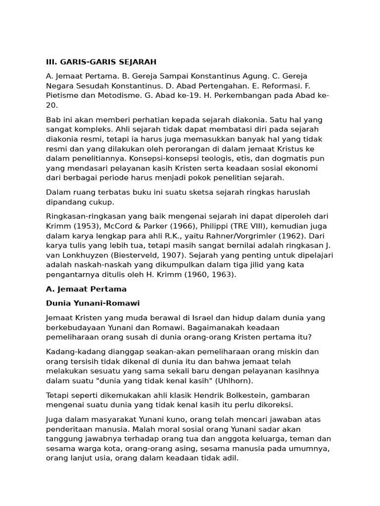 Sejarah Diakonia Jemaat Pertama | PDF
